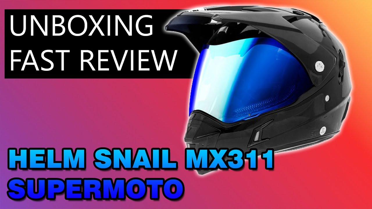 UNBOXING FAST REVIEW HELM SNAIL MX311 SUPERMOTO Indonesia - YouTube