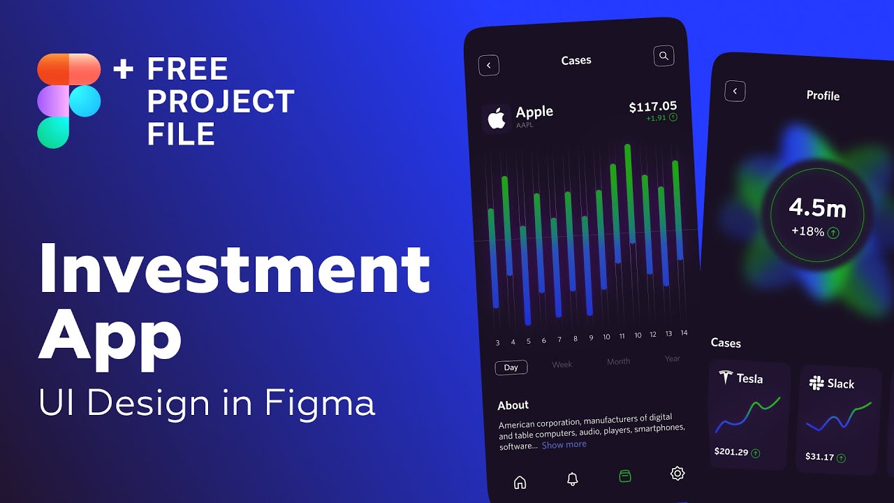 Figma Tutorial. Investment App UI Design in Figma. Speedart + Free ...