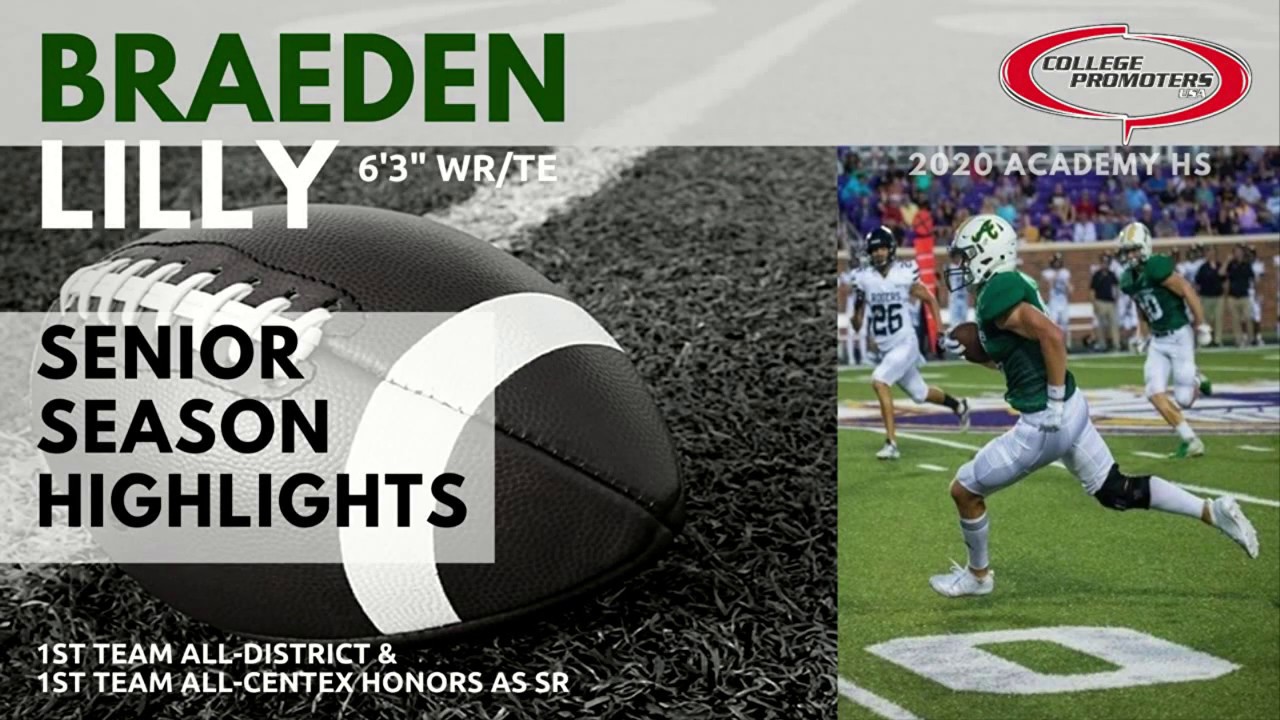 Braeden Lilly | 6'3" WR/TE | Senior Highlights c/o 2020 - YouTube
