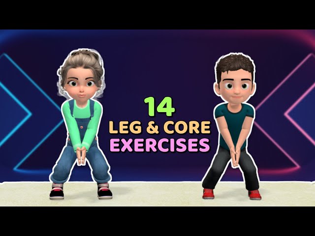 14 LEG & CORE EXERCISES FOR KIDS - Videos For Kids