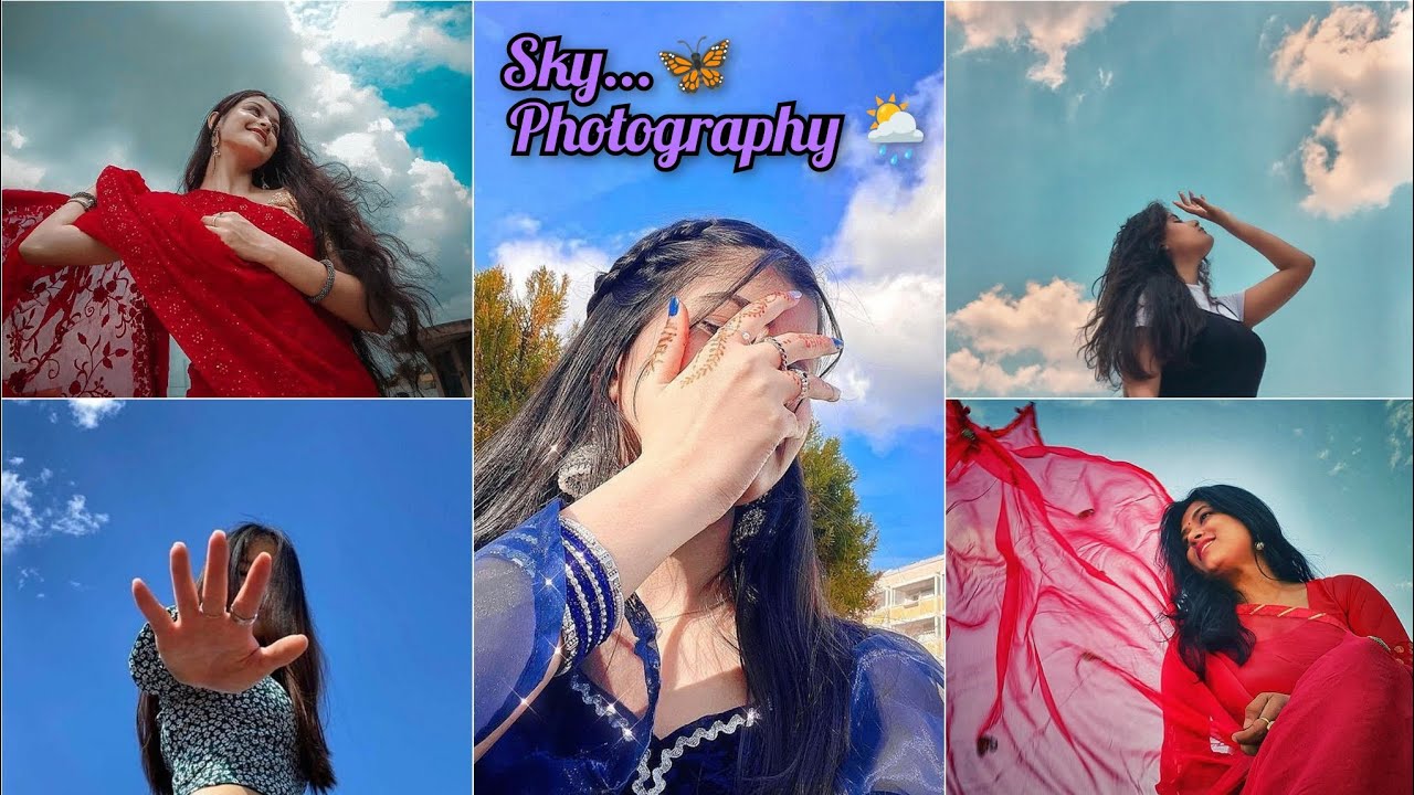 Sky aesthetic photography ideas for girls|🌈sky photo poses for girls ...
