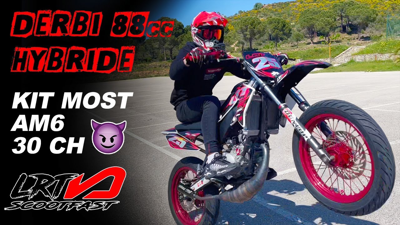 DERBI SENDA Hybride 88cc MOST LRT en POV - YouTube