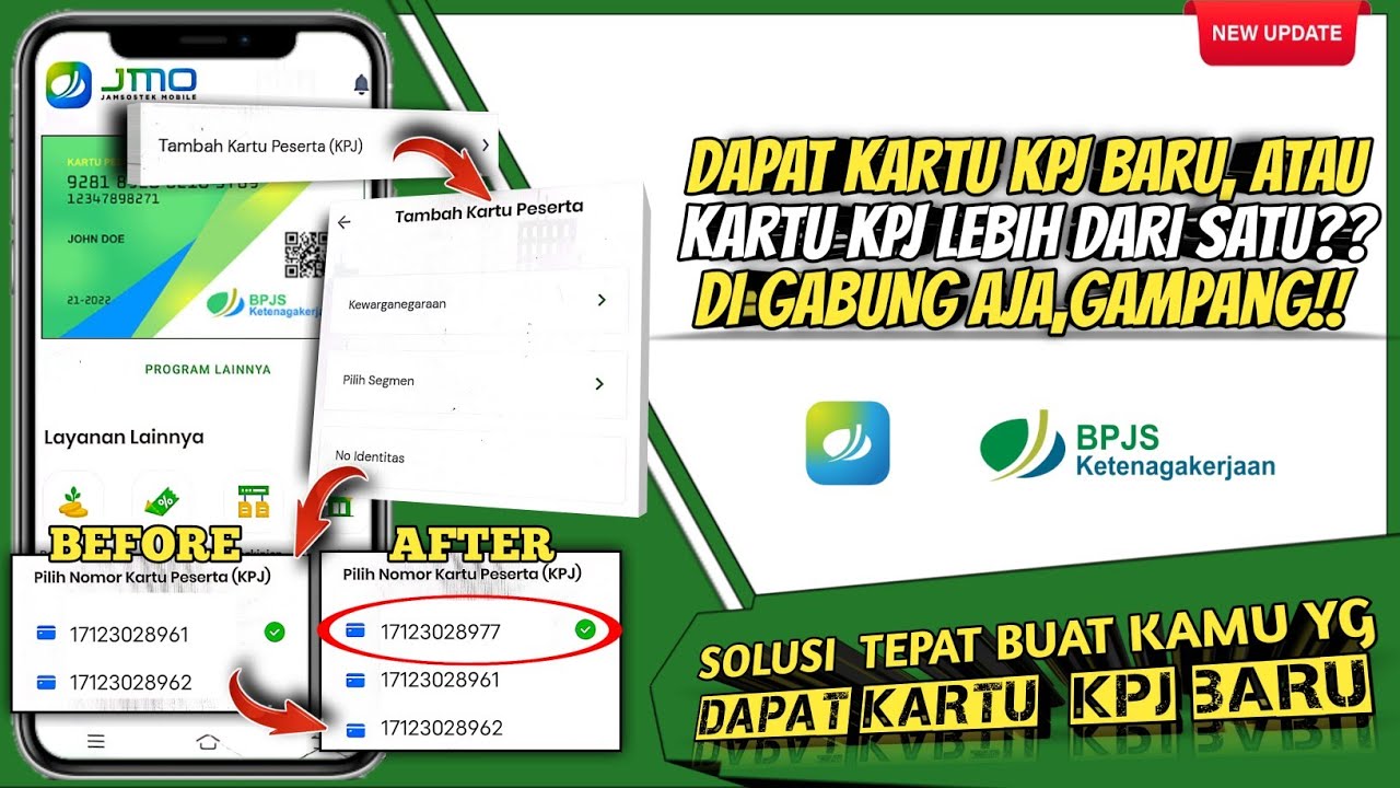 cara menambahkan Nomor KPJ di akun JMO Bpjs ketenagakerjaan - YouTube