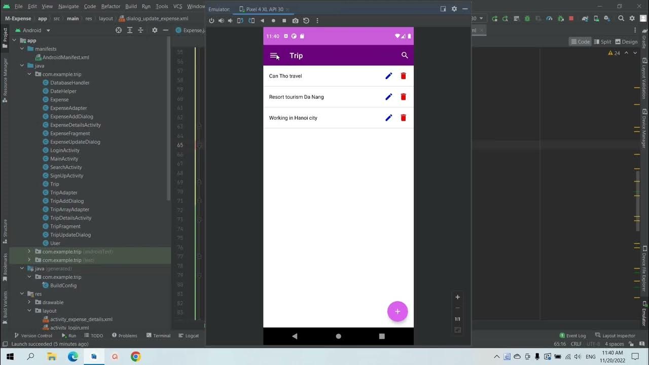 Management app M-Expense records details of expense trips in Java ...