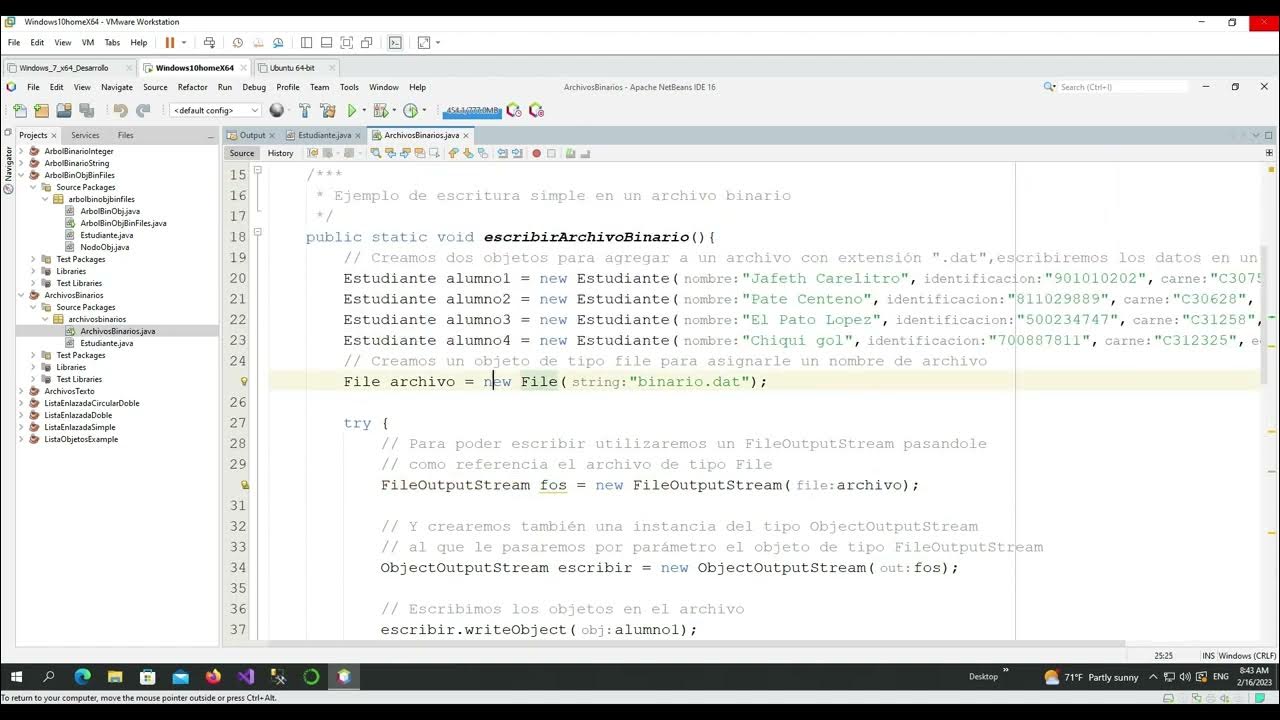 022- Archivos Binarios en JAVA cont + arbol binario de ejemplo, clase del 16 de febrero 2023 ...