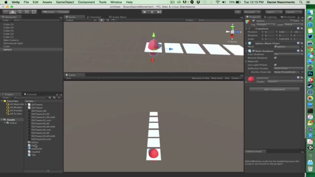 Quickie Moving A Pawn To A Tile Using Dotween Youtube