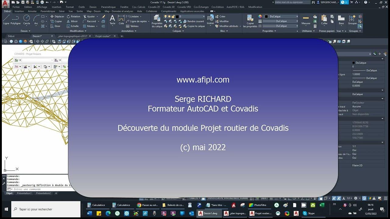 Découverte du module Projet routier de Covadis - YouTube