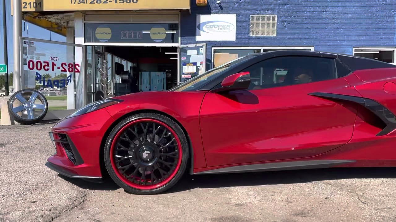 Red mist C8 on Forgiato wheels - YouTube