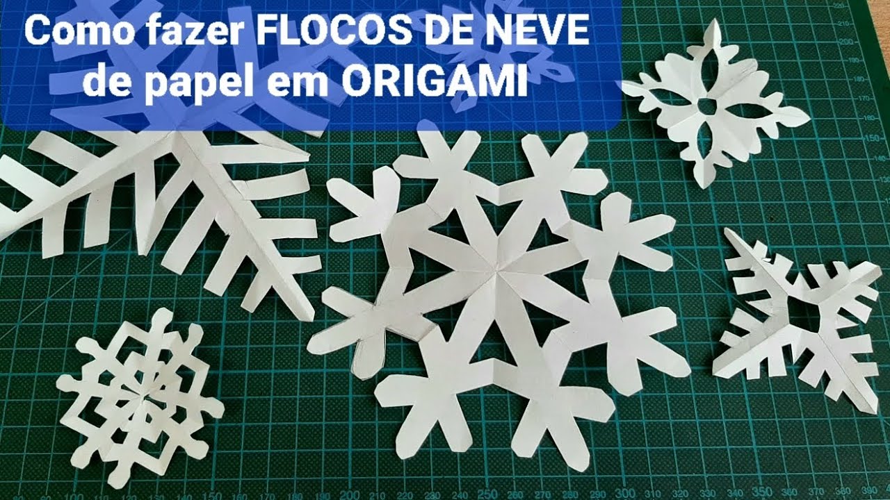 FLOCOS DE NEVE de papel em ORIGAMI para decoração de NATAL Paper ...