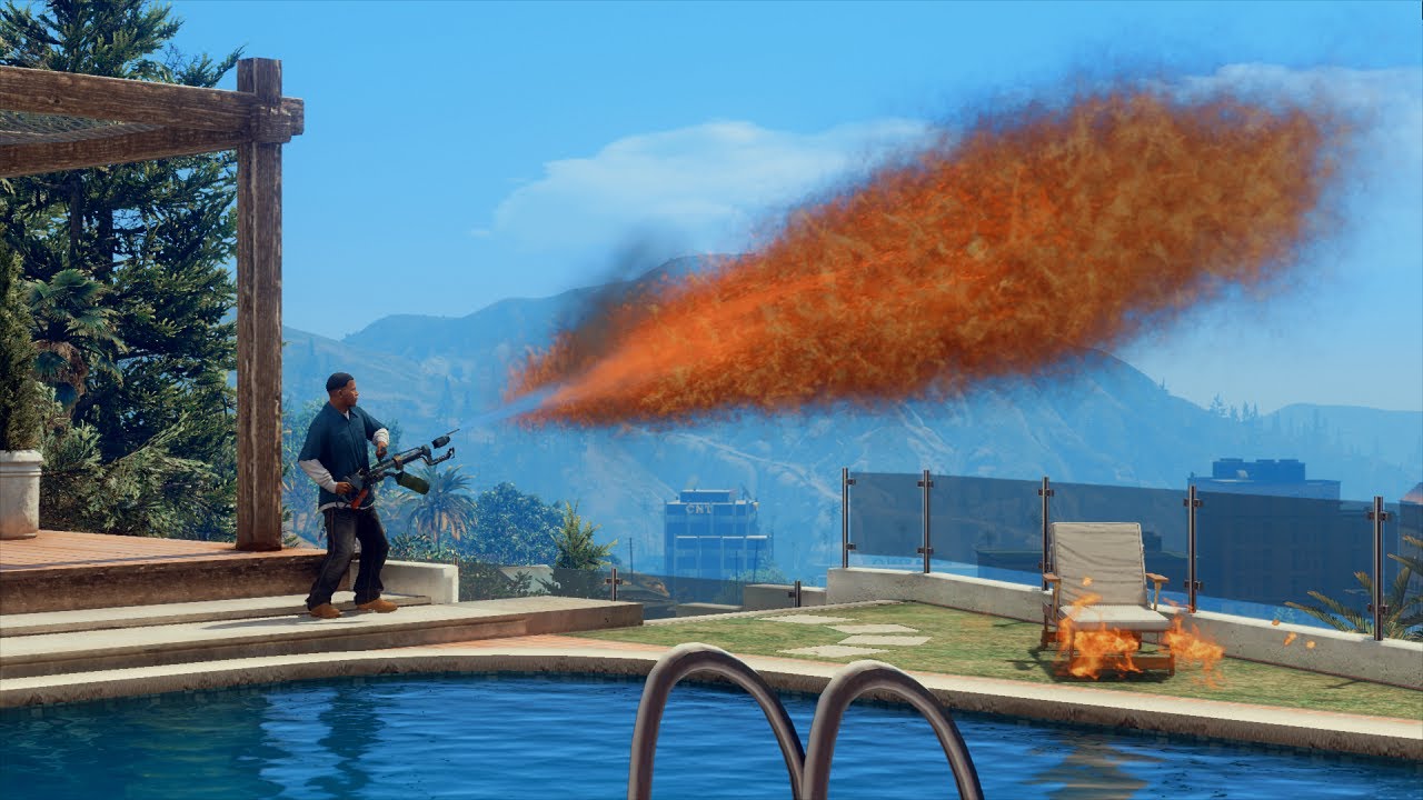 GTA 5 mod Real Flamethrower ( V 1.0.3028.0 )- review and installation ...