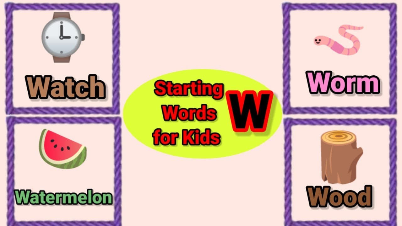Letter W Words for kids/Words starting with W/letter W words/W for ...