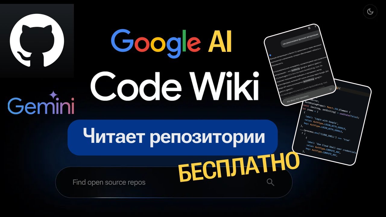 Google Code Wiki — БЕСПЛАТНЫЙ AI понимает любой код за секунды на базе ...