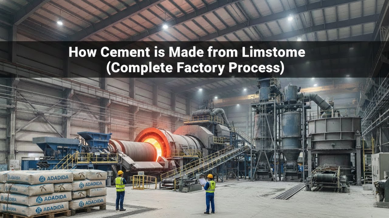 How Cement is Made from Limestone ⚒️ (Complete Factory Process) - YouTube
