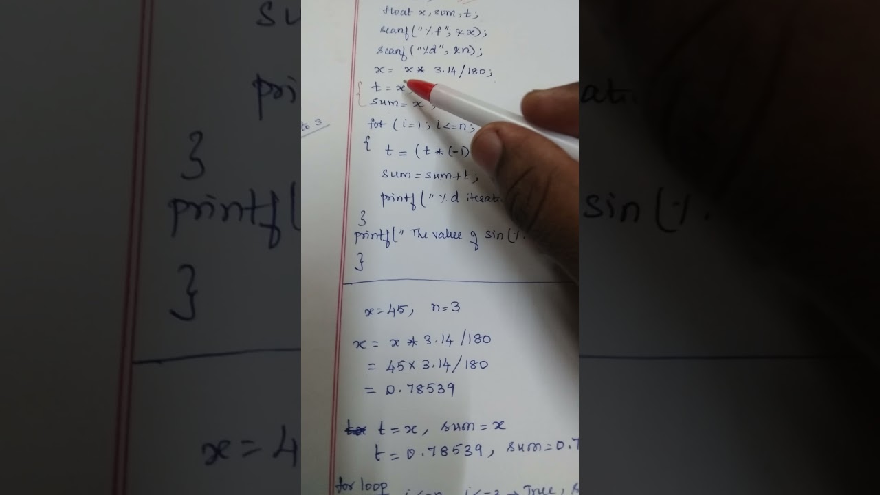 C Programming Sine Series And Cos Series Logic Easy Explanation Youtube