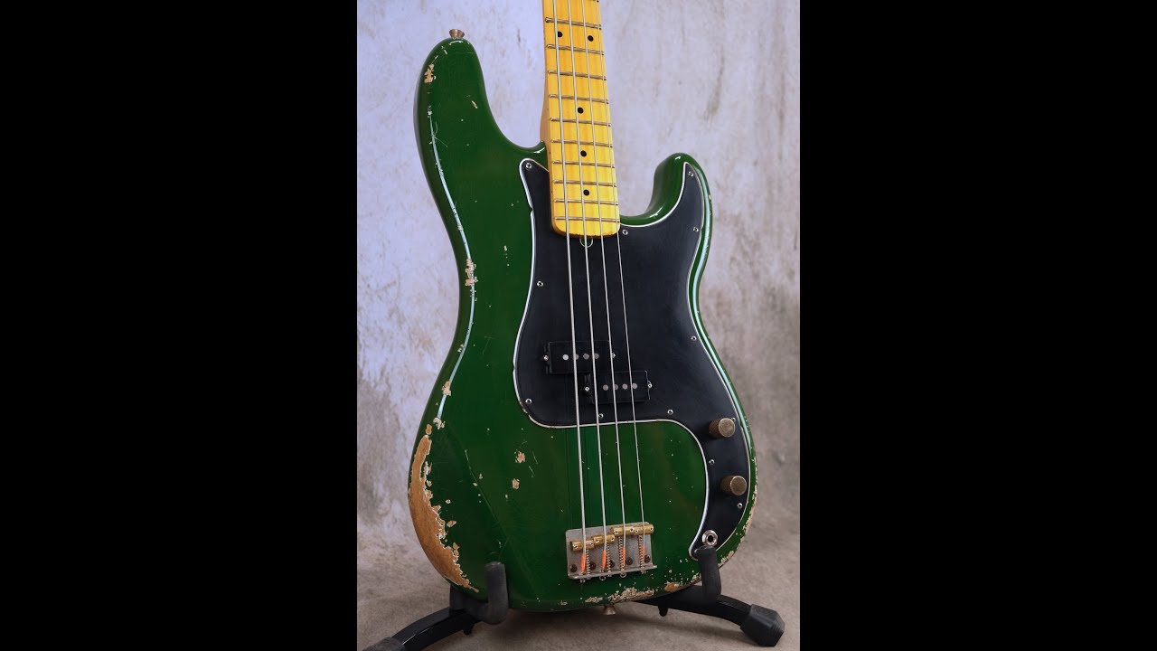 P Bass aged "British Racing Green" by Alnus Bass 2022 - YouTube