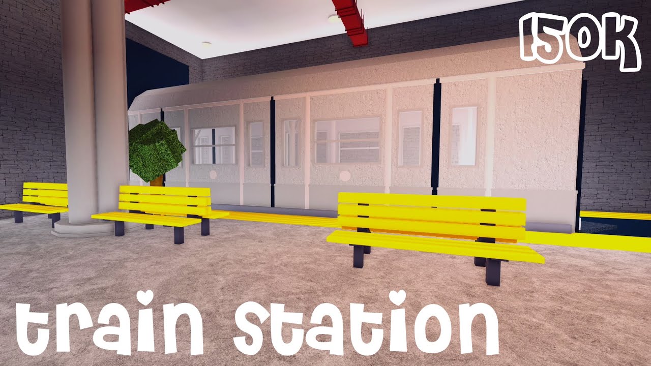 train station speed build [ ROBLOX Bloxburg ] + giveaway & tour - YouTube