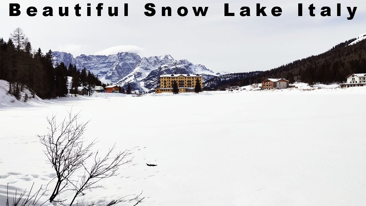 Beautiful Frozen Lake / Snow mountains Italy / Snow Lake / Italy - YouTube