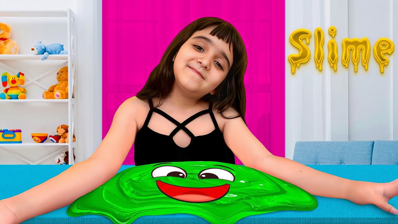 Cutejana herself prepares slime for children🤪makes big slime for kids Collection of children’s ...