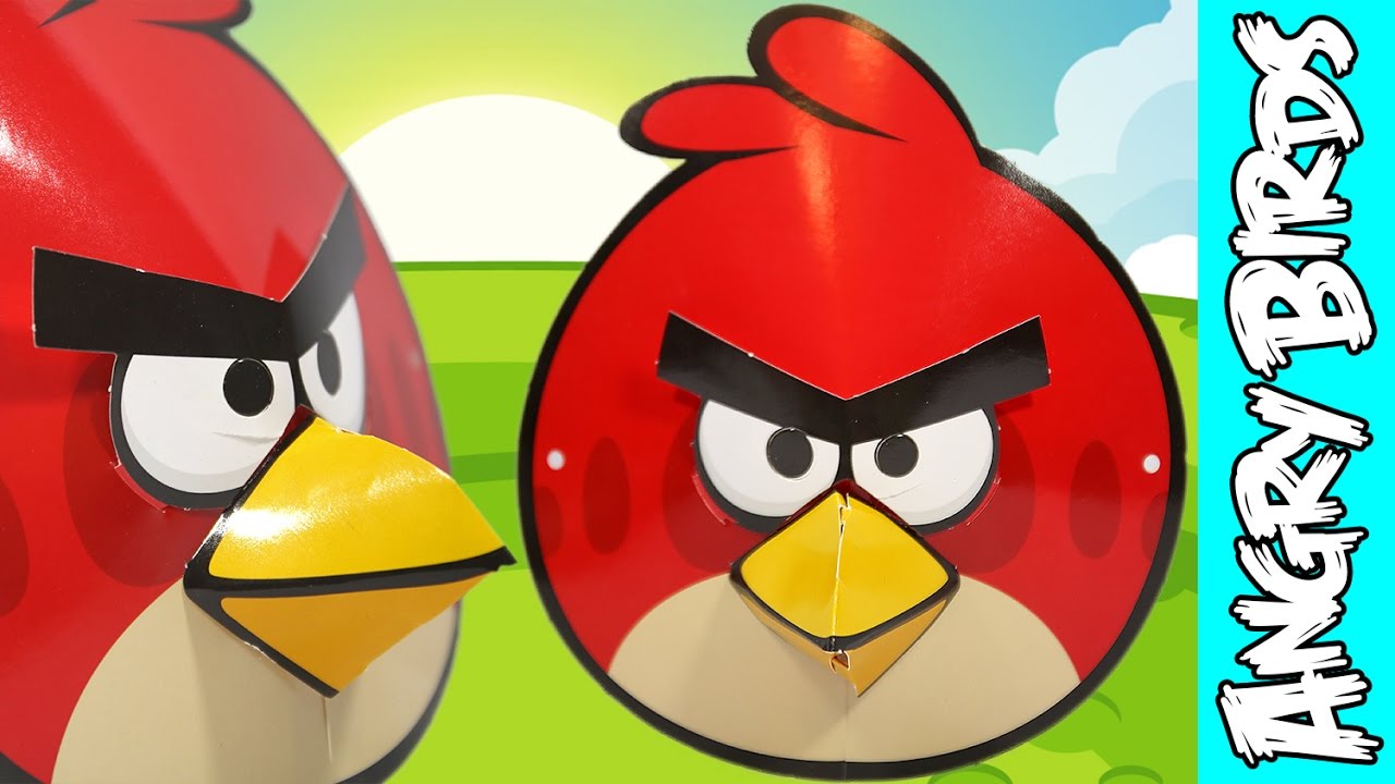 Angry Birds Red Mask Paper Craft - Maska Angry Birds Challenge! - YouTube