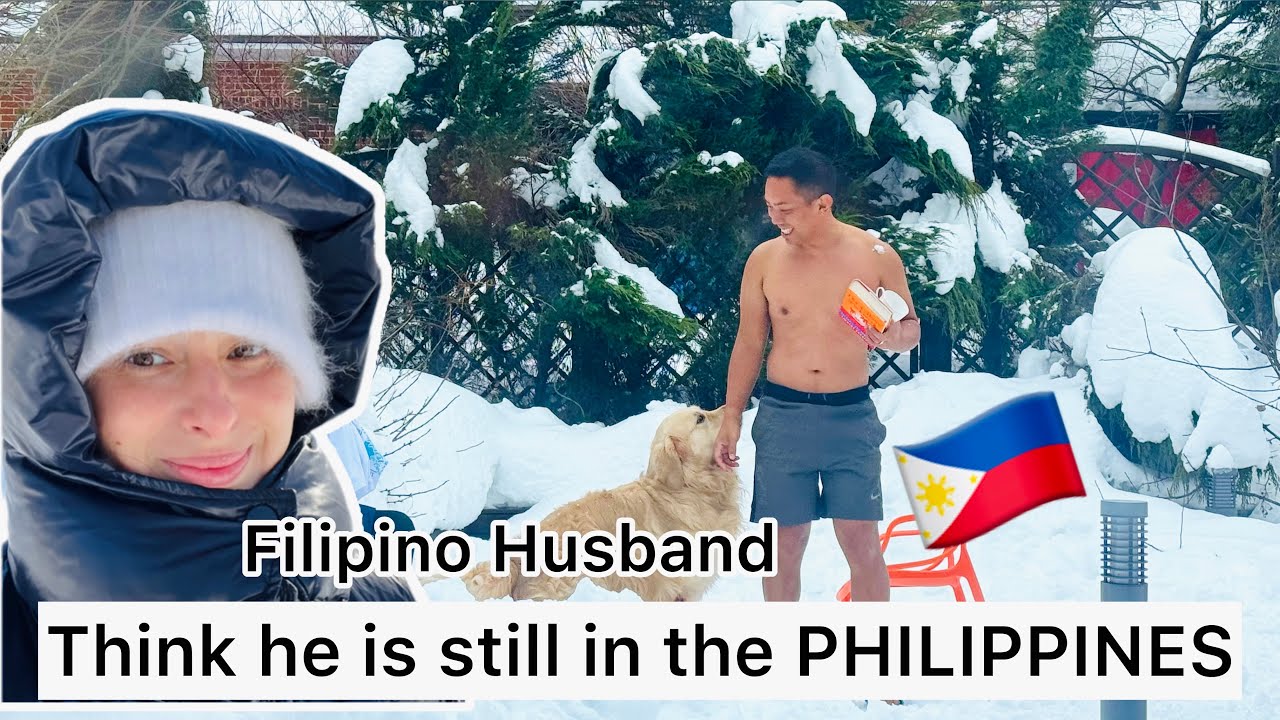 Filipino Husband is STRONGER in Cold Weather than the Russian Girl ...