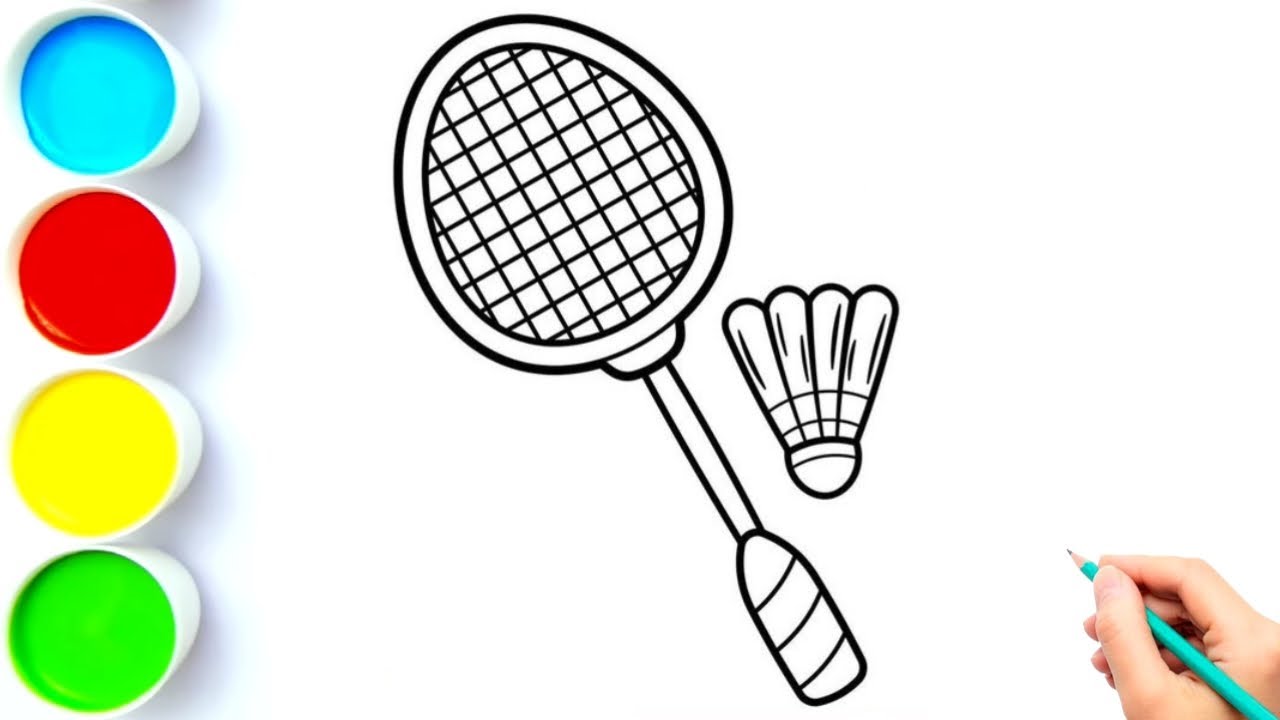 How to Draw Badminton | Badminton Drawing | Badminton | Draw Smart ...