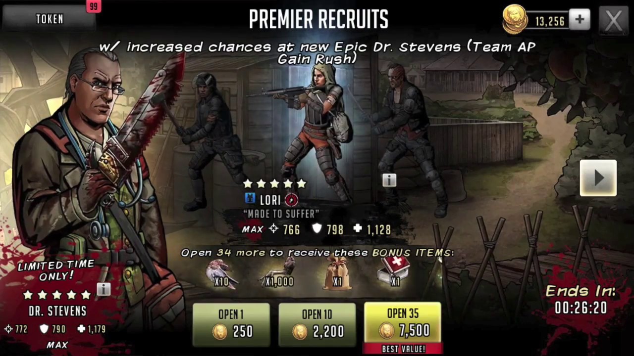 tWD: Road to Survival - Epic Dr. Stevens 35-pull +3 OPENING - YouTube