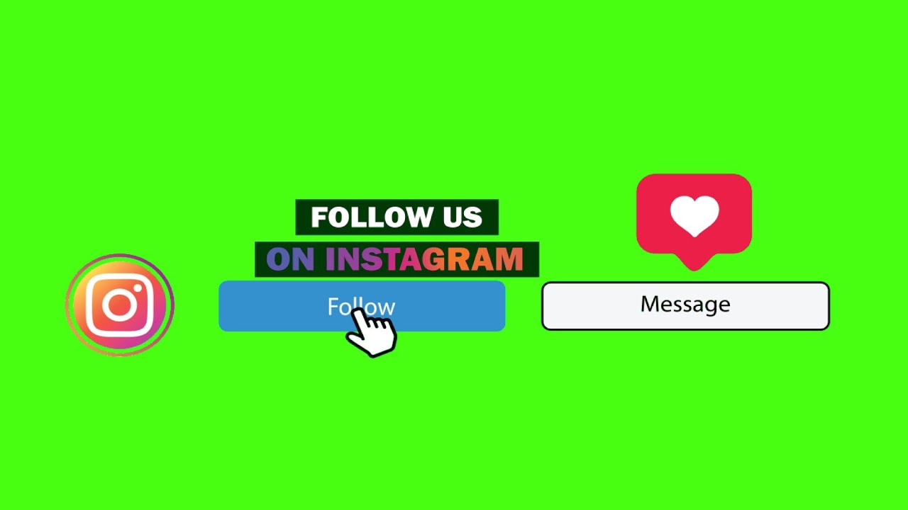 Instagram Logo and, follow Green Screen animation for Video Creators ...