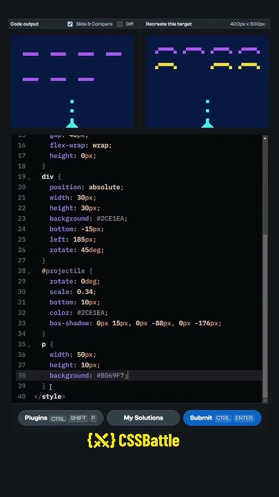 Css Battle 124 Space Invaders Solution Cssbattle Codingshorts Coding Css Challenge