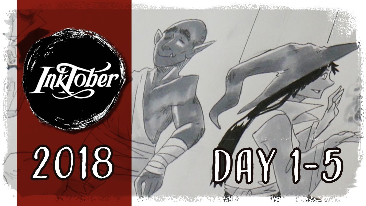 Huge Ink Drawing! | Inktober 2018 - Day 1-5 - YouTube