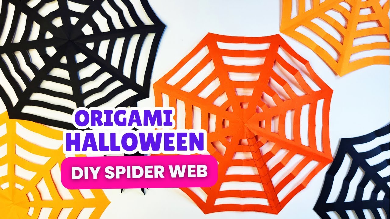 SPIDER PAPER WEB CRAFT | DIY | PAPER WEB DECORATIONS - YouTube