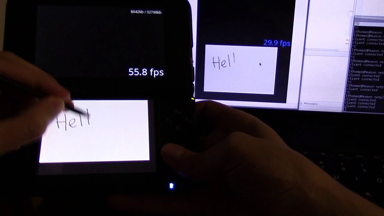 Networked drawing demo on 3DS - YouTube