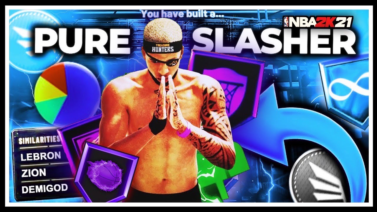 NBA 2K21 PURE SLASHER NEXT GEN 🔥68 BADGE UPGRADES🔥99 DUNKING BEST BADGE ...