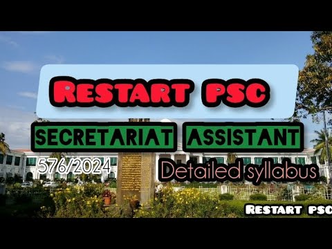 Secretariat assistant Complete syllabus | Degree prelims & Mains ...