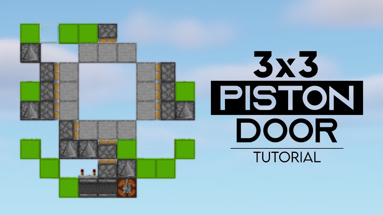 One-Block wide 3by3 PISTON DOOR in Minecraft ! - YouTube