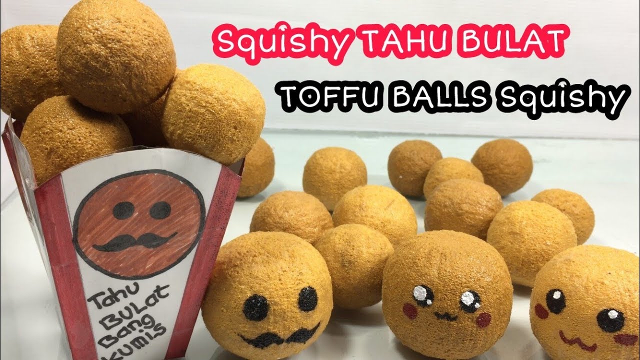 Squishy TAHU BULAT | TOFFU BALLS Squishy diy - YouTube