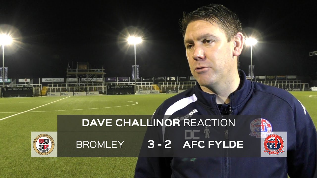 REACTION | Dave Challinor following 3-2 Bromley defeat, and Mason ...