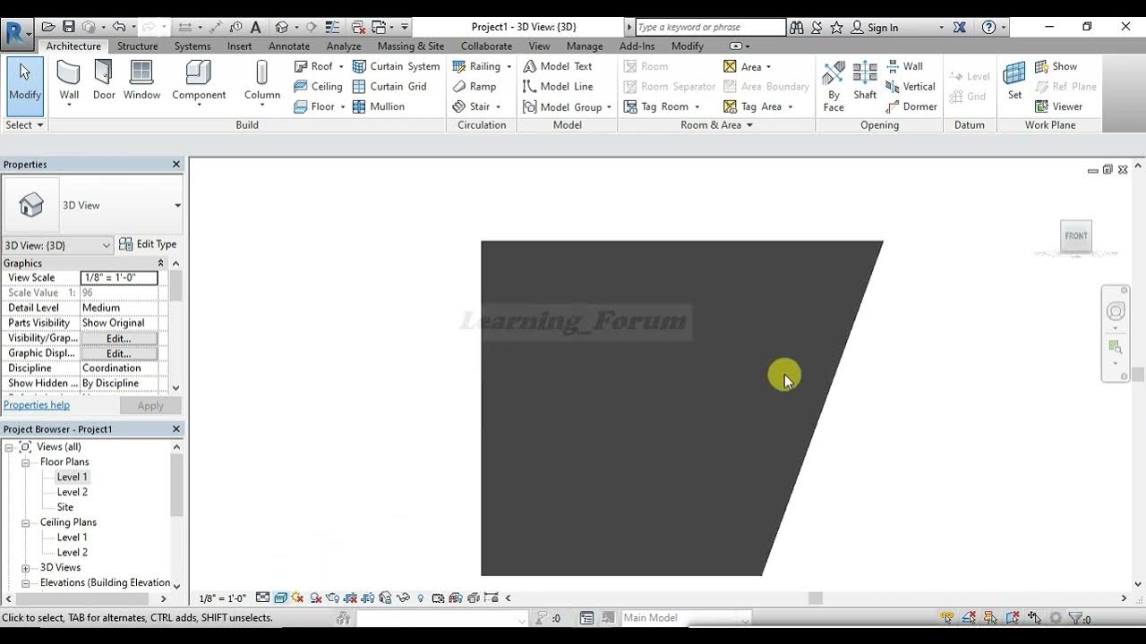 How to make a curved shape wall or inclined wall in Revit Architecture - YouTube