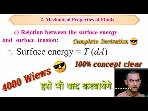 Relation between surface tension and surface energy derivation /problem ...