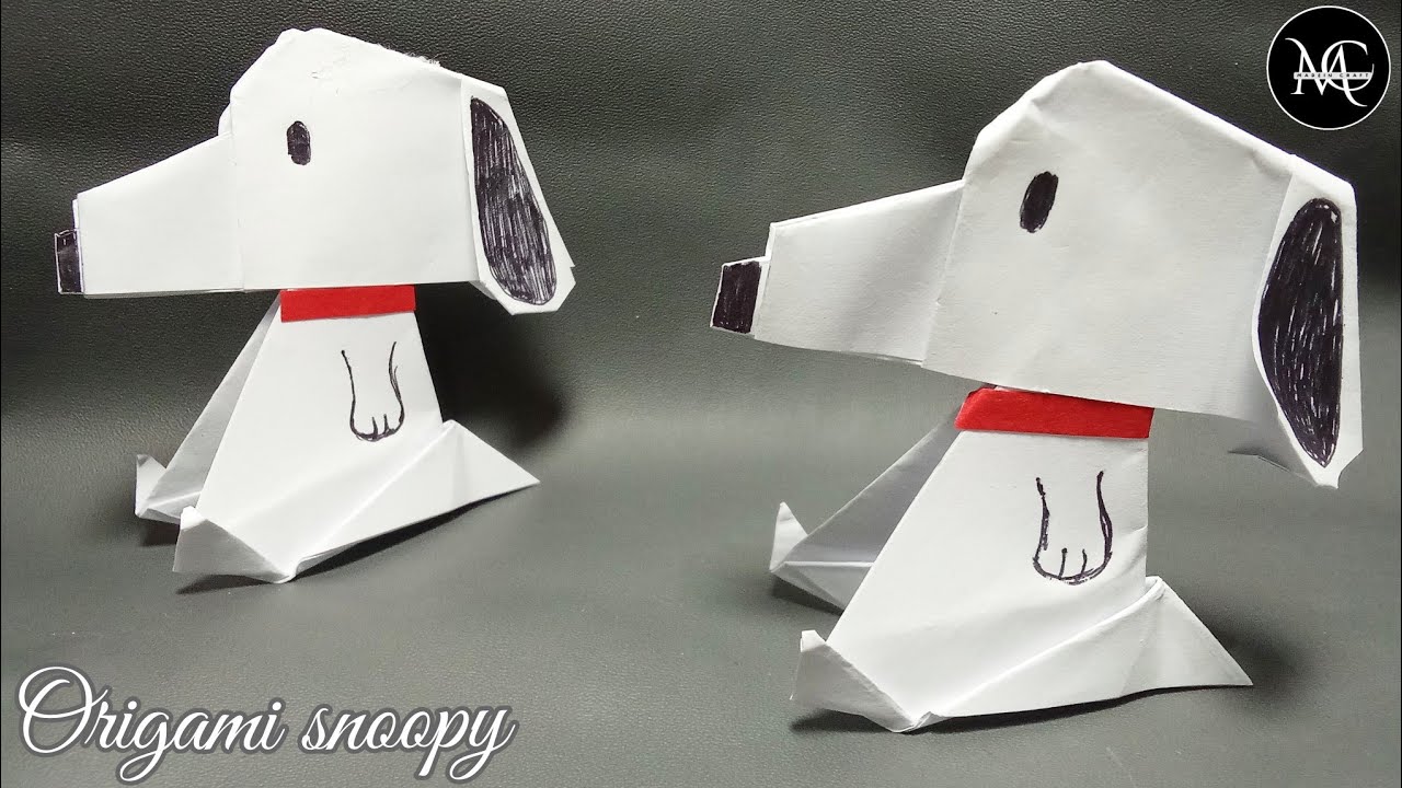 Origami snoopy / How to make paper snoopy - YouTube