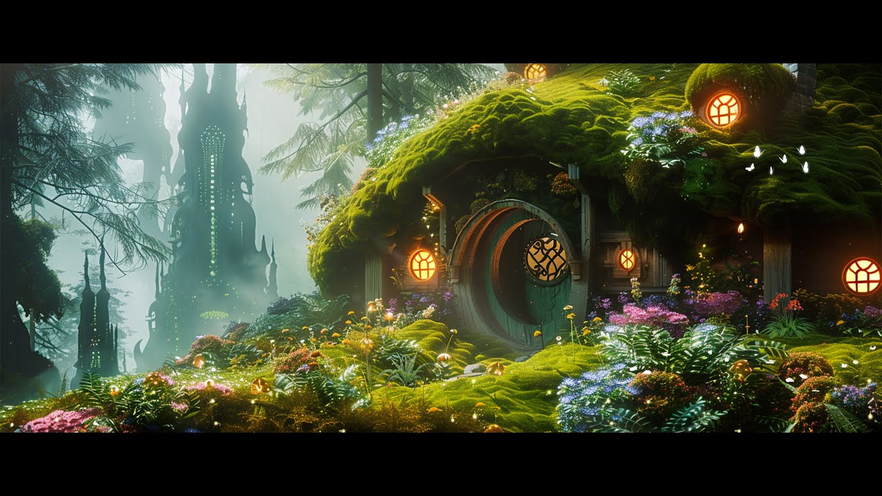 Enchanted Hobbit House in Pixie Forest | Magical Fantasy Music & Nature ...