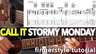 STORMY MONDAY guitar tabs fingerstyle tutorial Allman style Acordes ...