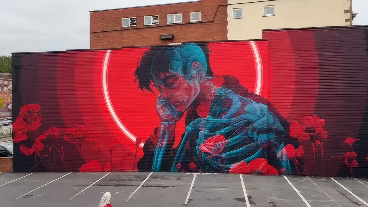 Street Artist Creates Mind-Blowing Anaglyph Mural with Hidden Image ...