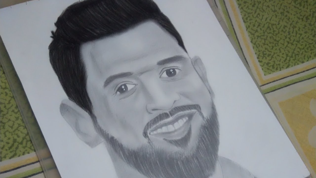DRAWING MS DHONI SHADING TIMELAPSE VIDEO||LOKNATH SHARMA ART'S - YouTube