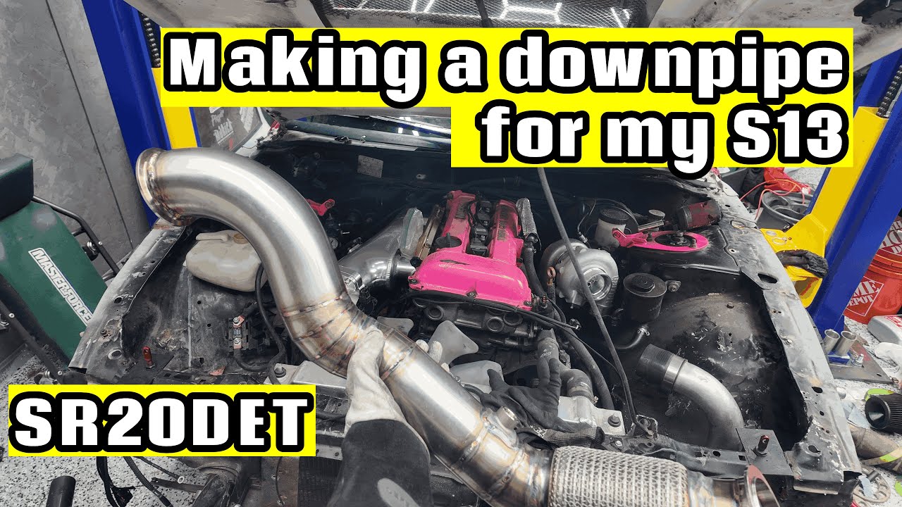 Fabricating a downpipe for my S13 Drift Car! - YouTube