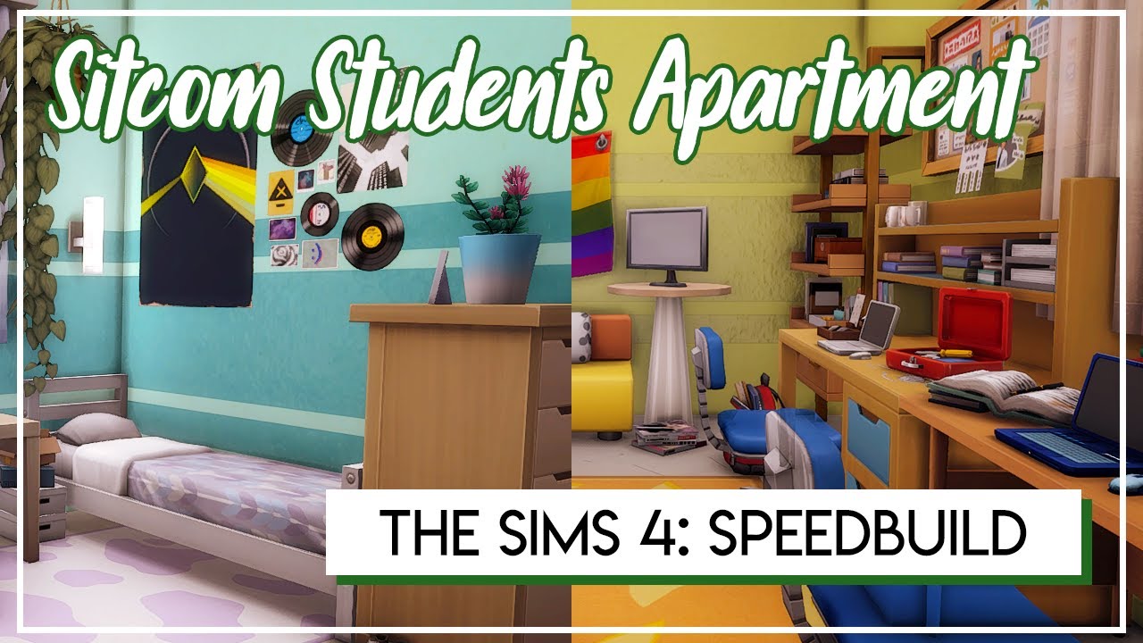 Sitcom Students Apartment 🎒 The Sims 4 Speedbuild - YouTube