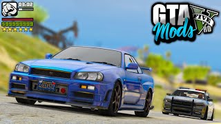 FUGA DA POL1C1A COM O NISSAN SKYLINE R34 AZUL DO RENATO... | Doovi