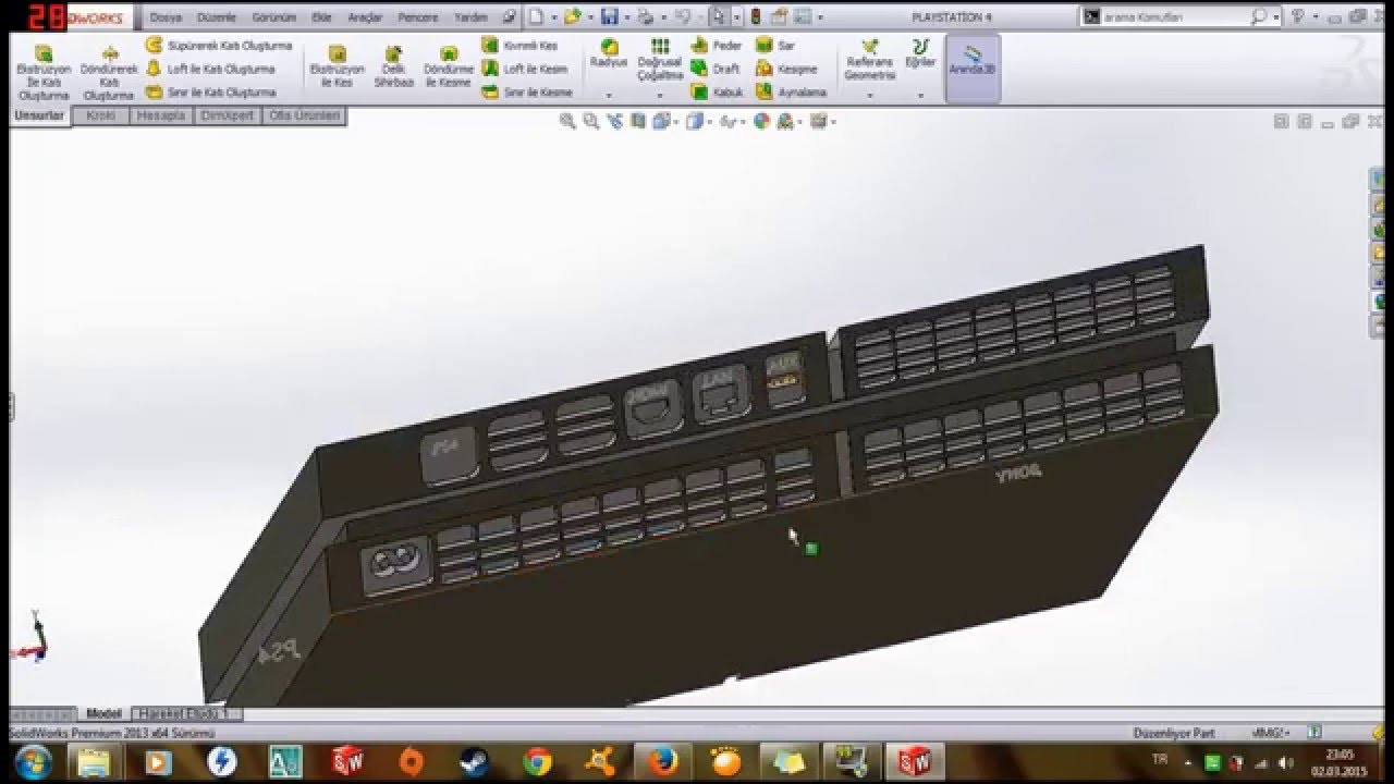 SOLİDWORKS DE PLAYSTATİON 4 ÇİZİMİ / DRAWING PS4 ON SOLİDWORKS - YouTube