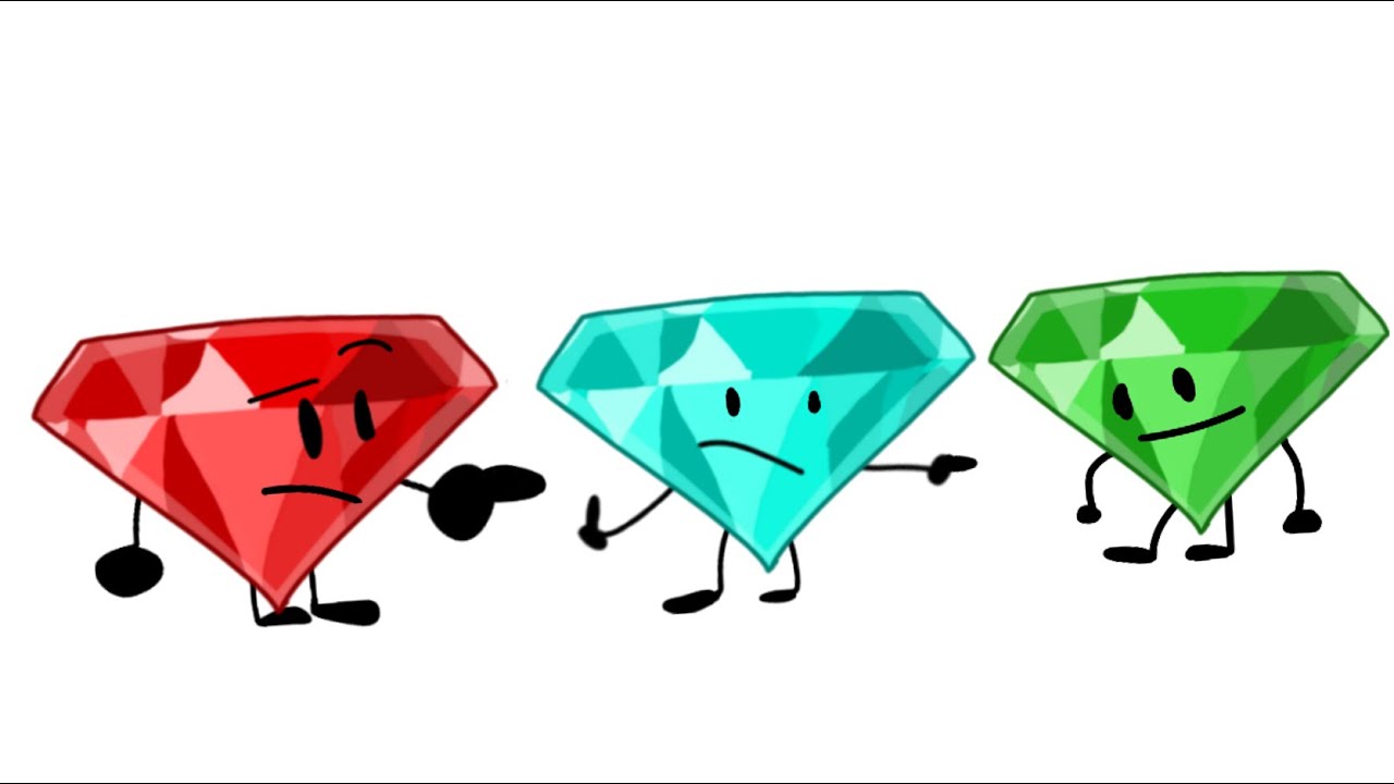 Ruby and diamond and emerald in Bfdi #bfdi - YouTube