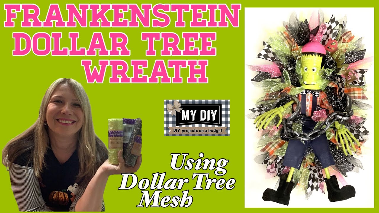Dollar Tree DIY Halloween Wreath | Frankenstein Wreath | Dollar Tree ...