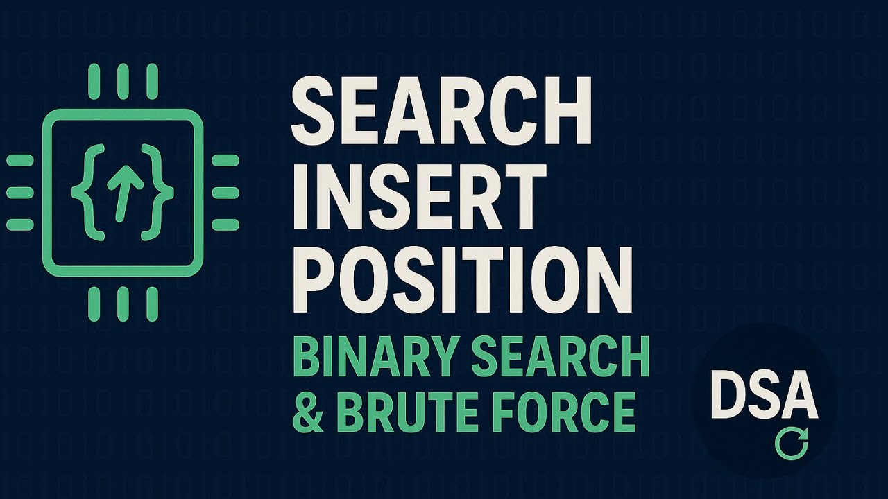 LeetCode 35: Search Insert Position | Binary Search & Brute Force in Java | Easy Explanation ...